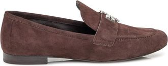 Tory Burch Femme, Chaussures, Brun, Taille: 38 EU Logo-plaque Suede Mocassins