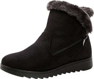 Generic KQIVAM Bottes de neige femme hiver randonn&eacute;e Doublure Chaude Fausse Fourrure Bottines femme &agrave; Talons Plats dhiver Imperm&eacute;able Antid&eacute;rapant Bottes Ext&eacute;