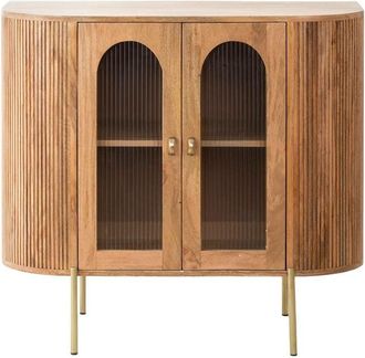 Made In Meubles Made In Meubles - Vitrine arrondie vitrée en bois de manguier Maria