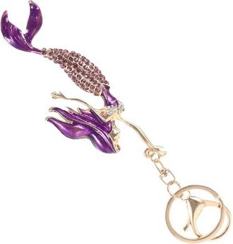 Milisten Porte-Cl&eacute;s Sir&egrave;ne M&eacute;tal Violet, Pendentif Lisse pour Paquet et Voiture, Mini D&eacute;coration Suspendue Th&egrave;me Marin, Accessoire Pr&eacute;sent pour Fans dOc&eacute;an