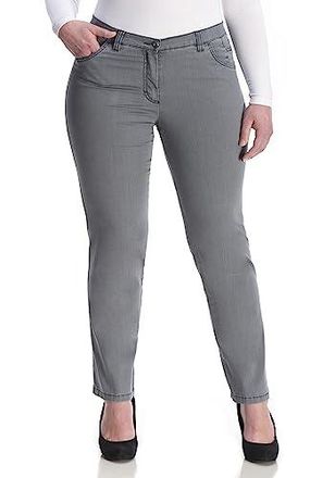 KjBrand Babsie Pantalons, Denim Gris, 48 Grande Taille Courte Femme
