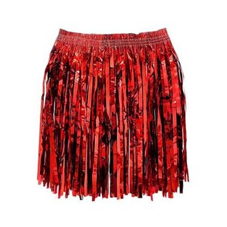 Generic Jupe à paillettes pour femme - Jupe à paillettes tendance - Jupe à franges - Pour carnaval, scène, bal de fin dannée, fête - Couleur unie - Mini jupe 