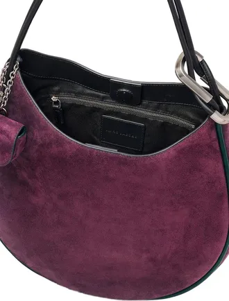 Marc Jacobs Womens Satchel Bag Dark Plum Suede Cow Leather - Satchel-Bags