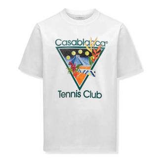 Casablanca Tennis Club Icon T-Shirt - - Tops - Herren - Wei&szlig; - 2XL