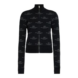 Balenciaga Cardigan mit Logo - - Knitwear - Damen - Schwarzk - S