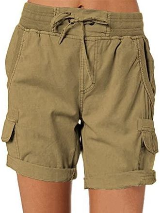 ORANDESIGNE Bermuda Pantalon de Randonnée pour Femme 15cm Short Cargo, Pantalon de Trekking dextérieur léger à séchage Rapide avec Poches pour la Golf Camping Voy