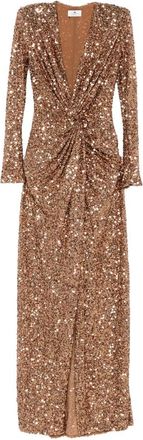 Elisabetta Franchi Femme, Robes, Brun, Taille: 42 FR Robe &Eacute;l&eacute;gante Florale