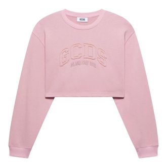 GCDS Gcds - SweaT-shirt Court &agrave; Logo - Femme - Tops - Rose - Taille: 34 FR