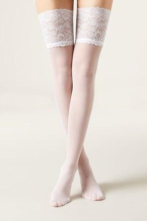 Calzedonia Stay Ups 20 Denier Matt Wei&szlig;