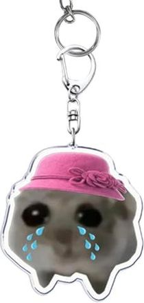 Generic Porte-cl&eacute;s Sad Hamster - M&egrave;me dr&ocirc;le &laquo; Je ne suis quune fille &raquo;, porte-cl&eacute;s amusant &agrave; suspendre | Bijoux uniques, cadeau parfait pour les fans