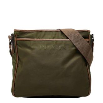 Prada Pre-owned Nylon Leather Shoulder Bag - - Pre-owned - Damen - Gr&uuml;n - ONE SIZE