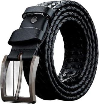 Generico Ceinture d&eacute;contract&eacute;e en cuir v&eacute;ritable pour homme avec boucle en alliage, Coffee, 125cm