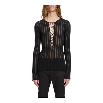 Ann Demeulemeester Round-Neck Strickwaren - - Knitwear - Damen - Schwarzk - XS