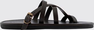 Buttero Zehenstegsandalen aus Glattleder mit verstellbarem Riemen und niedrigem Absatz