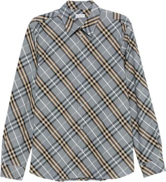 Burberry Homme, Chemises, Multicolore, Taille: M Chemise &agrave; Manches Longues en Popeline de Coton