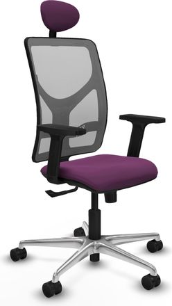 Piqueras y Crespo Schreibtischstuhl, violett, mit 2D-Armlehnen, h&ouml;henverstellbarer Lendenwirbelst&uuml;tze und festem Kopfteil, ausgestattet mit 3 Positionen und Schneidscha