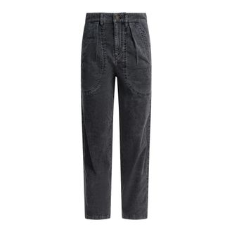 Isabel Marant Schwarze Cordhose Weit Geschnitten - - Trousers - Damen - Schwarzk - XS