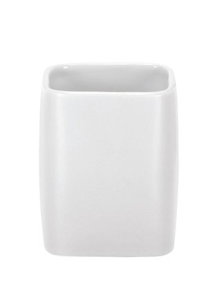 Kleine Wolke 5066100852 Zahnputzbecher Cubic, Accessoires, wei&szlig;, 7.4 x 7.4 x 9.1 cm