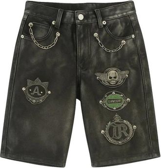 John Richmond Homme, Shorts, Noir, Taille: W37 Bermuda avec Appliqu&eacute;s Iconiques