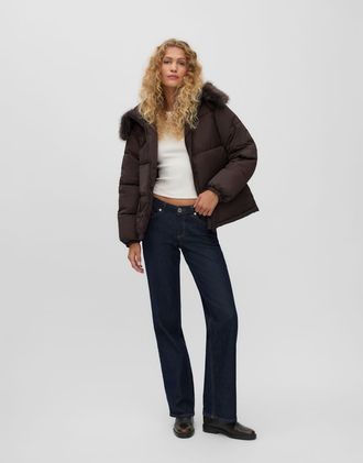 Vero Moda Amaya doudoune courte &agrave; capuche marron
