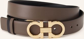 Ferragamo Ferragamo Lederg&uuml;rtel Donna Zum Wenden grau