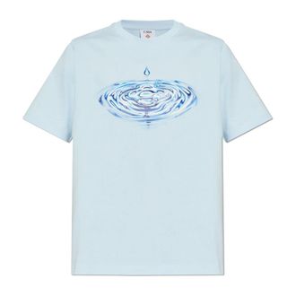 Casablanca Homme, Tops, Bleu, Taille: XS Drip Logo Short Sleeve T-Shirt