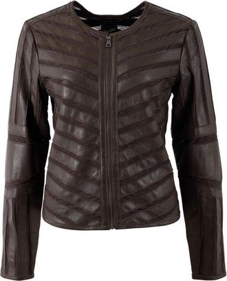 Mauritius Lederjacke MWSuri im Materialmix, Mesh-Eins&auml;tze