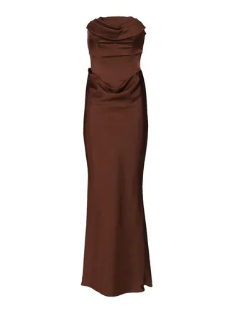 Rotate Maxikleid - Braun