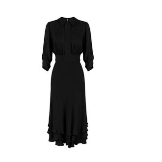 Elisabetta Franchi Femme, Robes, Noir, Taille: 36 FR Viscose Georgette Midi Dress