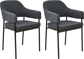 SVITA Svita - scarlett Lot de 2 chaises de salle à manger Chaise avec accoudoirs Chaise rembourrée Tissu gris