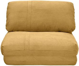Miliboo Sessel, 1-Sitzer, ausklappbar, aus Cordstoff, Gelb, Curry Spencer