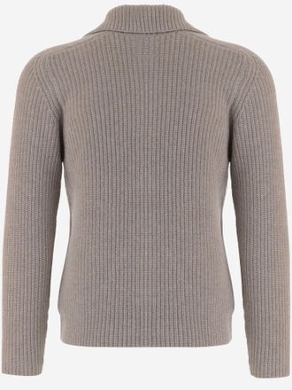 Tagliatore Mens Wool Sweater Taupe Virgin