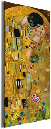 Wallario XXXL Riesen- Leinwandbild Der Kuss von Klimt - Wandbild 80 x 200 cm Brillante lichtechte Farben, hochaufl&ouml;send, verzugsfrei, Kunstdruck