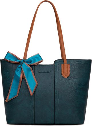 Montana West Tragetaschen f&uuml;r Damen, mittelgro&szlig;, Griff oben, Geldb&ouml;rsen, Blaugr&uuml;n, Blau, Large