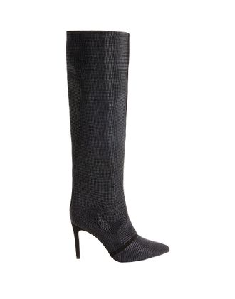 8 by YOOX LEATHER HIGH BOOTS METALLIC DETAILS