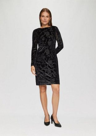 s.Oliver Minikleid Kleid Samt-Kleid mit V-Ausschnitt an der Rückenpartie