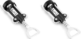 Fackelmann Fackelmann Doppelhebel-Korkenzieher mit Flaschen&ouml;ffner, 16 x 6 x 4 cm, funktional sowohl zum &Ouml;ffnen von Getr&auml;nken und Bierflaschen als auch Weinflasch