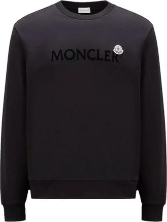 Moncler Logo Patch Sweatshirt - - Sweatshirts & Hoodies - Herren - Schwarzk - XL