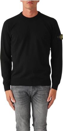 Stone Island Homme, Pulls, Noir, Taille: 3XL Pull Ras du Cou en Laine