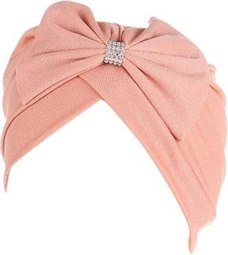 Generic Turban ethnique enveloppant un noeud - Chapeau tress&eacute; - Bandeau large - Tissu extensible pour femme, rose, Taille unique