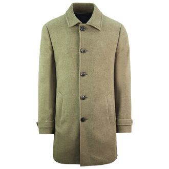 Hackett London gewaschener Wolltwill Herrenbraunmantel
