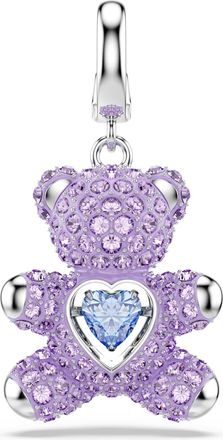 Swarovski Idyllia Charm, Verschiedene Schliffe, Teddy, Violett, Rhodiniert