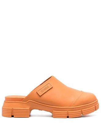Ganni mules &agrave; design &agrave; enfiler 50 mm - Orange