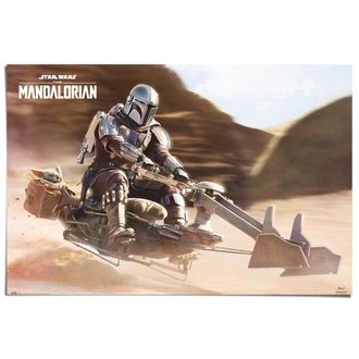 Reinders Poster, The Mandalorian - Speederbike, Kinderzimmer, Poster, Wanddeko, Room Decor, 150 gr. glänzend Bilderdruckpapier, Beige, 61 x 91,5cm