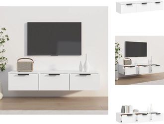 vidaXL Wandschrank Weiß 102x30x20 cm Holzwerkstoff - Wandregal - Hängeschrank - Wohnzimmerdeko - Aufbewahrungsschrank - Weißer Schrank