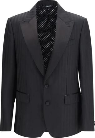 Dolce & Gabbana Gestreifter Sakko mit steigendem Revers - - Jackets - Herren - Schwarzk - S