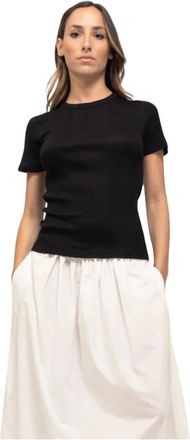 Department Five Department Five, Femme, Pulls, Noir, Taille: 44 FR T-shirt ras du cou en jersey