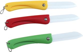 TOPBATHY Faltbarer Keramik Obstschneider 3 St&uuml;ck Verschlei&szlig;festes Schneidewerkzeug F&uuml;r Frisches Obst Tragbarer Haushalts Keramiksch&auml;ler Scharf Bleibend Und Leb