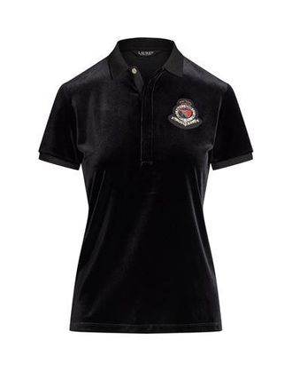 Ralph Lauren BEADED-CREST STRETCH VELVET POLO SHIRT