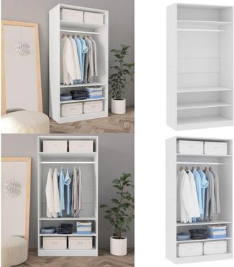 vidaXL Kleiderschrank Wei&szlig; 100&times;50&times;200 cm Holzwerkstoff - Schreibtisch - Garderobe - Kommode - M&ouml;bel - Wohnzimmer - Home & Living